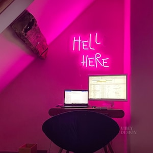 Hello There, Hell Here Neon Sign,personalized Gifts, Halloween Decor ...