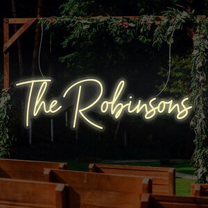 Custom Last Name Neon Sign, Custom Wedding Neon Sign, Sign or Wedding ...