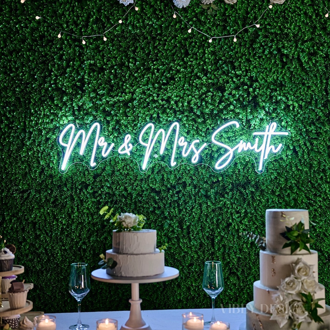 Mr & Mrs Wedding Neon Sign, Battery Operated Upgrade Available ...