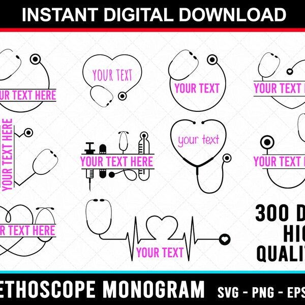 Floral Stethoscope Clipart - Etsy