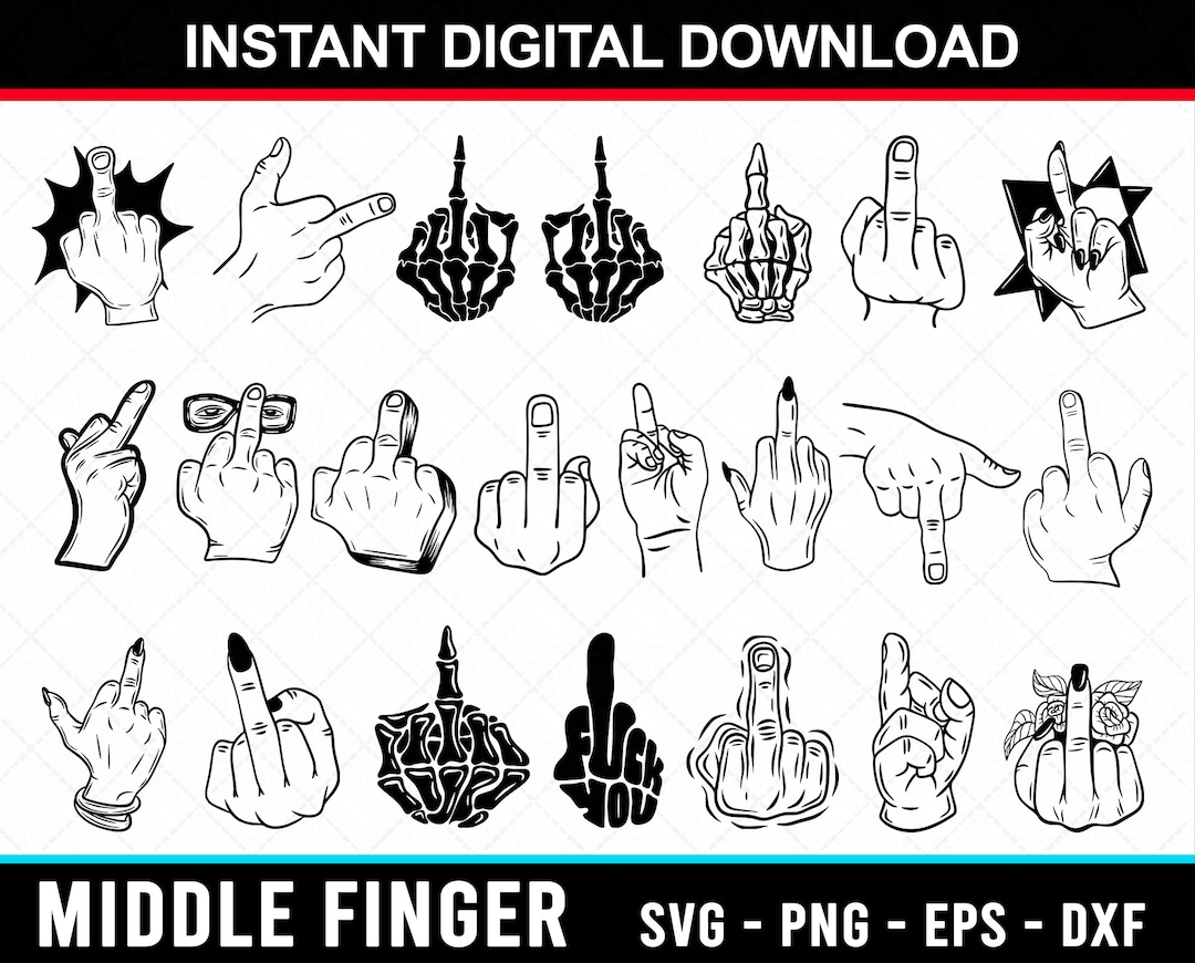 Middle Finger Svg Cut File Middle Finger Cricut Png Funny Etsy