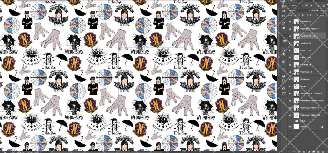 Wednesday Seamless Pattern Wednesday Addams Pattern - Etsy UK