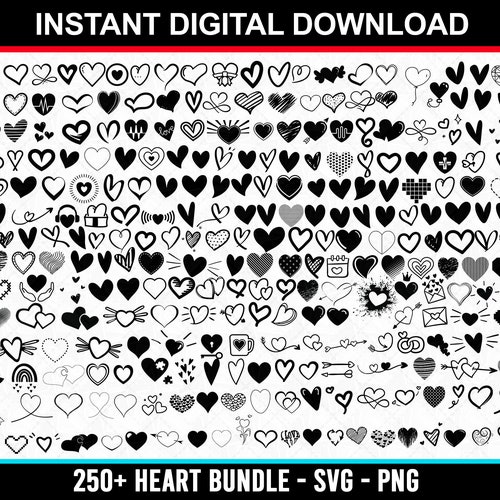 Doodle Heart Svg Hand Drawn Heart Svg Svg Png Dxf for - Etsy