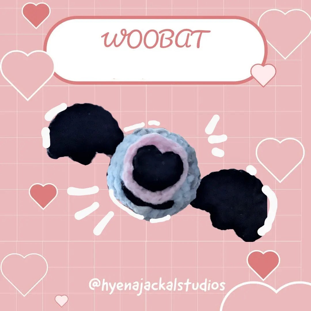 DIGITAL Cute Heart Bat Crochet Pattern Pal Woobat - Etsy