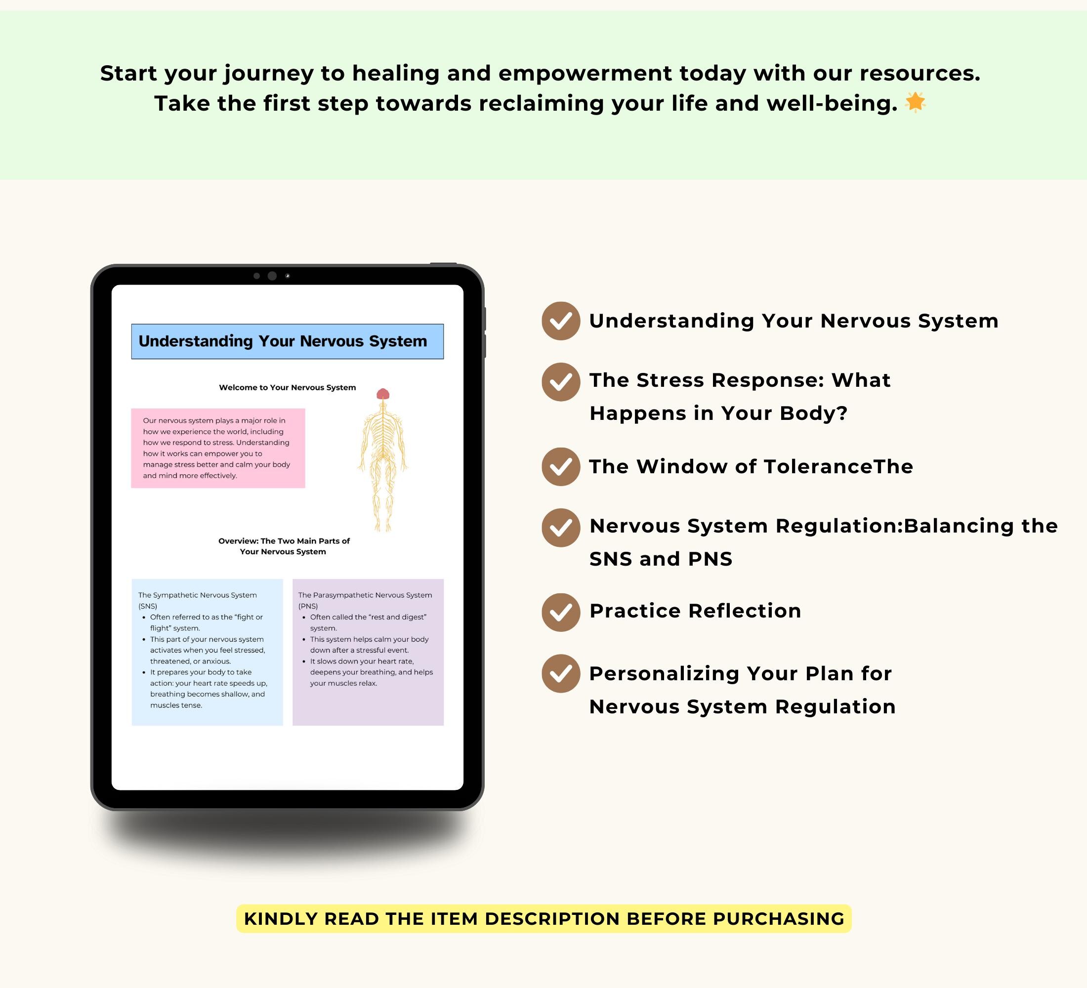 Nervous System Regulation Worksheets, Emotional Regulation Skills ...