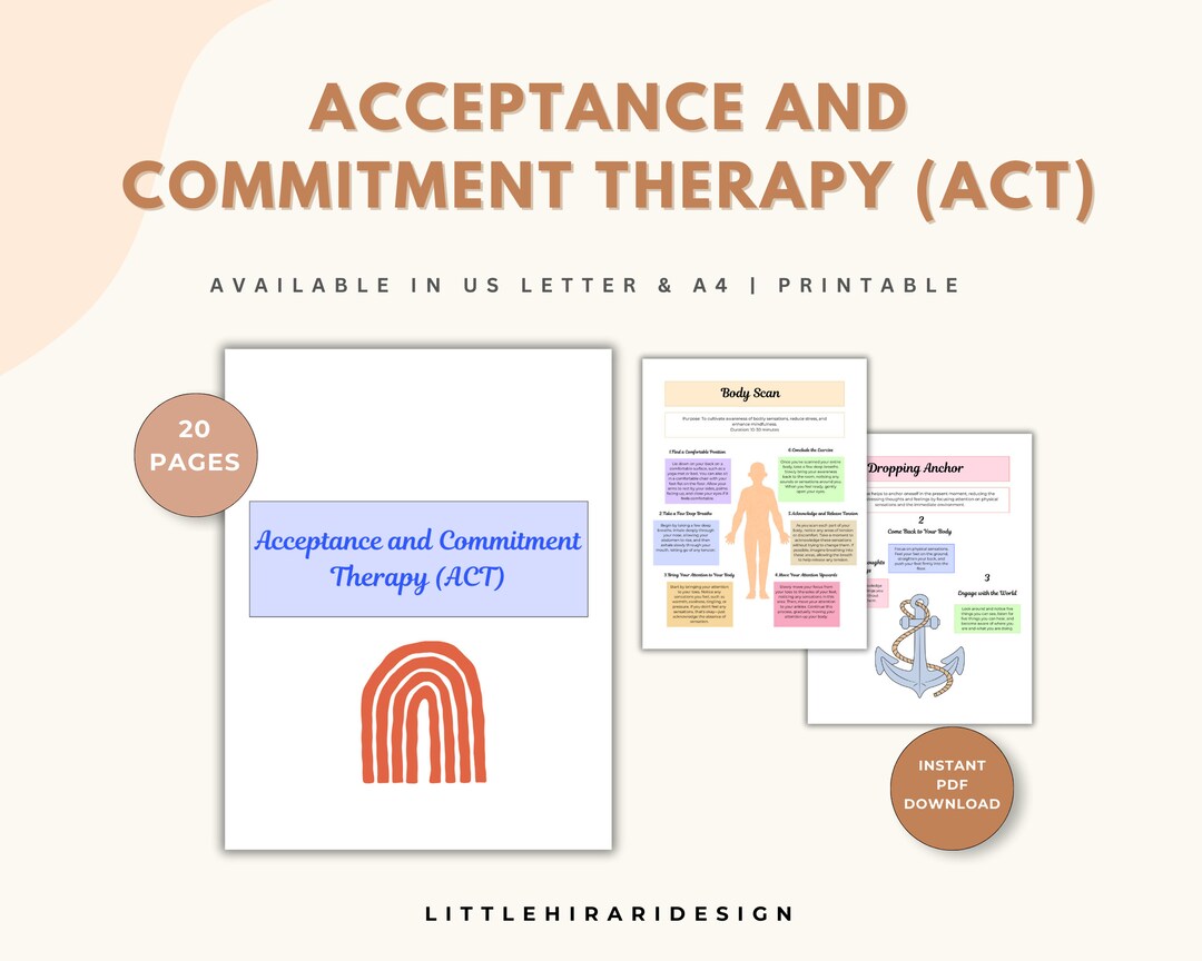 Acceptance and Commitment Therapy (ACT) Worksheets, Body Scan, Therapy ...