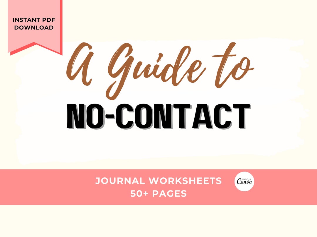 No Contact Journal Worksheets, Breakup Healing, Self Therapy Journal ...