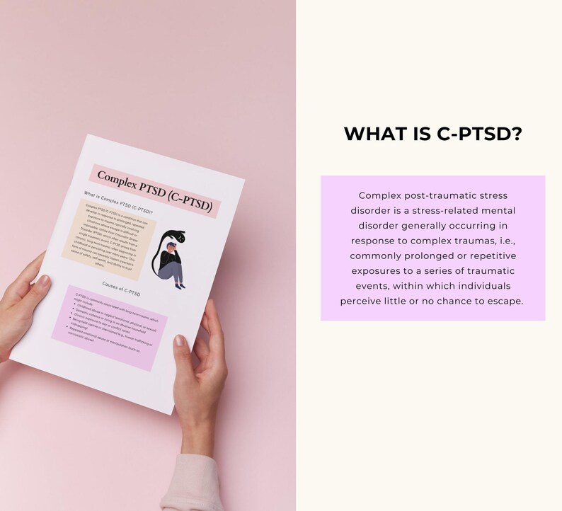 Complex PTSD Worksheets, Trauma Therapy Workbook for Adults, PTSD ...