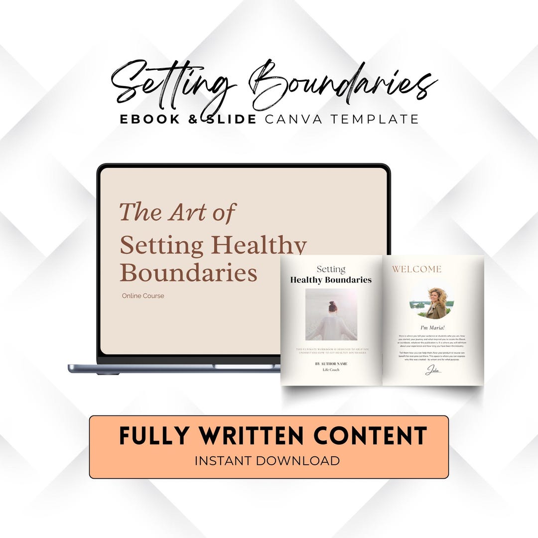 Setting Boundaries Workbook Coaching, Rebrandable Editable Canva, Slide ...