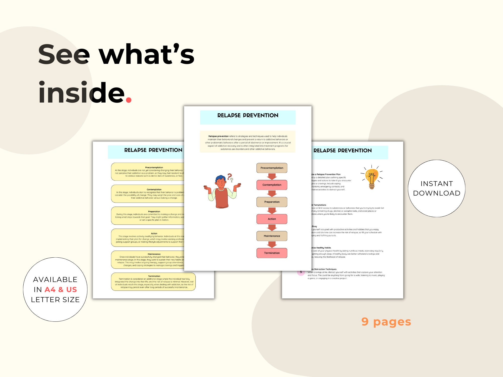 Addiction Therapy Resources Bundle Worksheets, Cope With Trigger ...