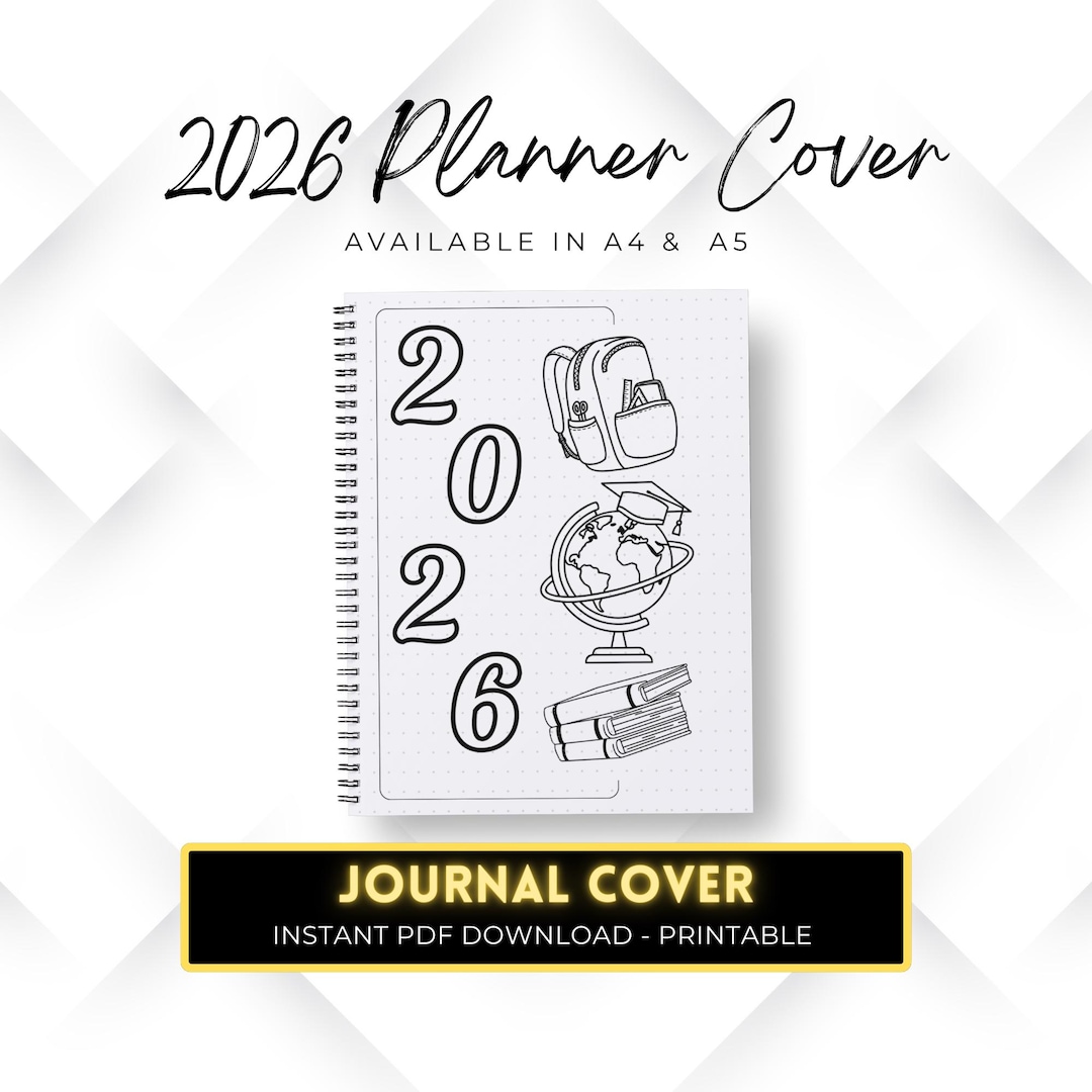 2026 Journal Cover, 2026 Cover Page, Planner Cover, Printable and ...