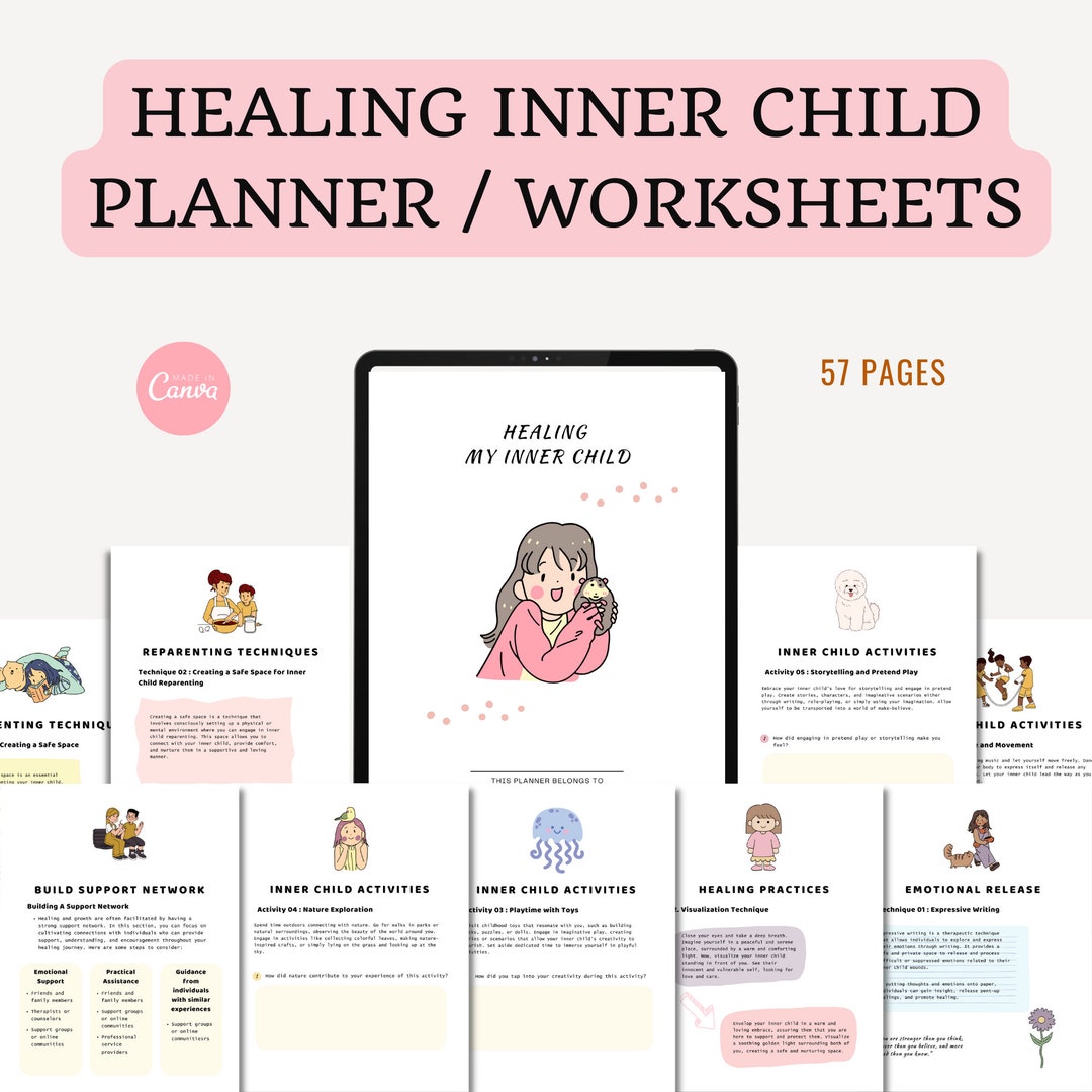 Healing Inner Child Wound Planner Trauma Therapy Worksheets - Etsy