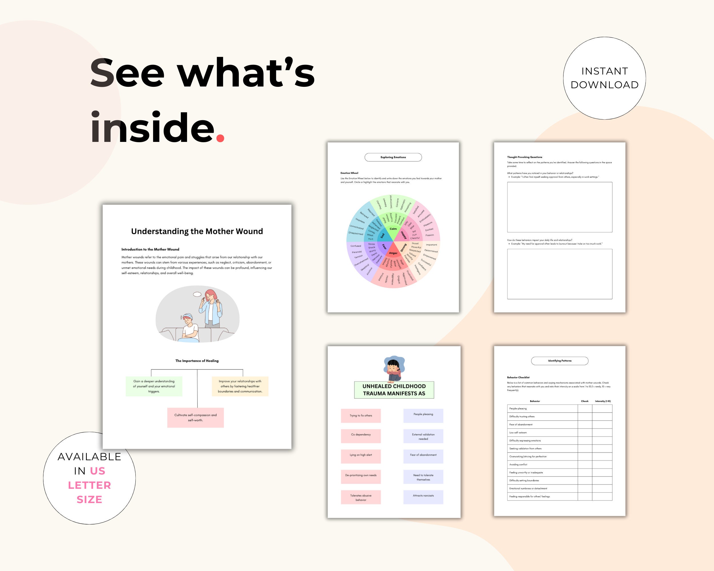 Heal Mother Wound Worksheets, Mother Daughter Relationships, Heal ...