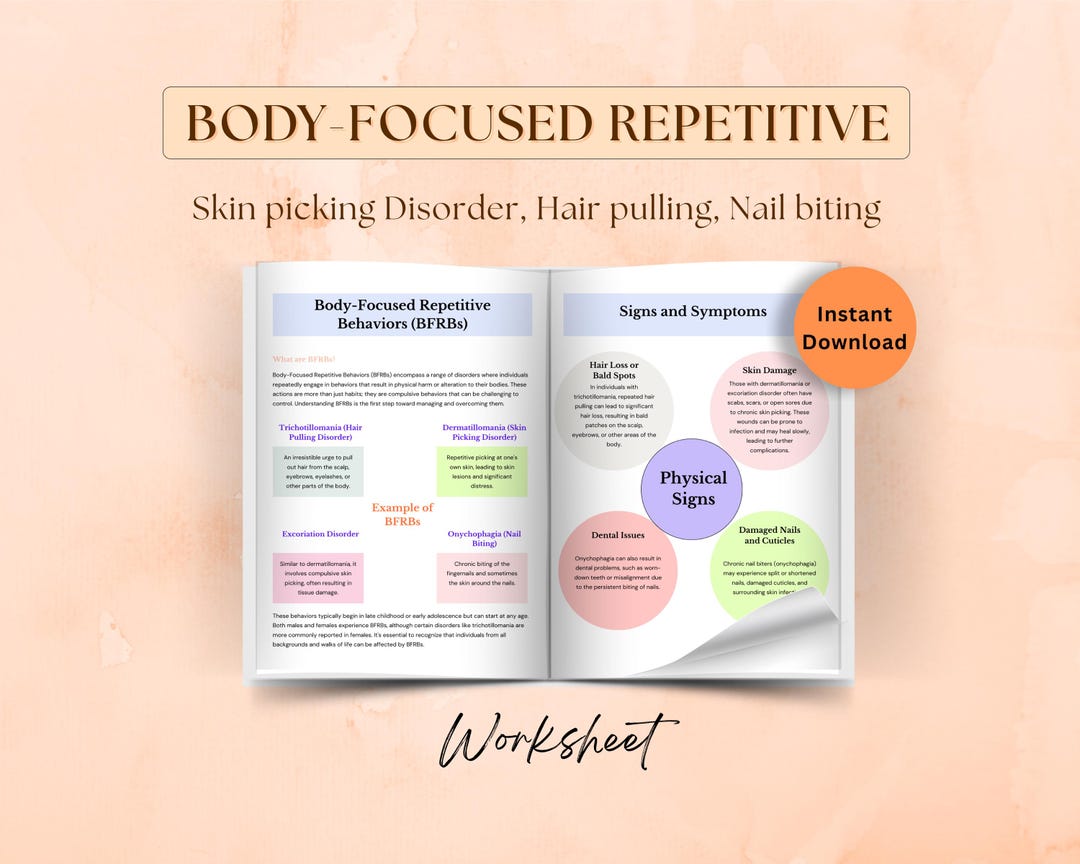 Body-focused Repetitive Behaviors Worksheets, Skin Picking Disorder ...