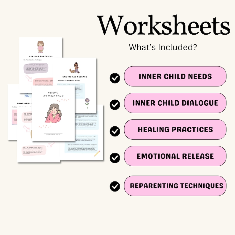 Inner Child Healing Therapy Workbook, Inner Childhood Wounds ...