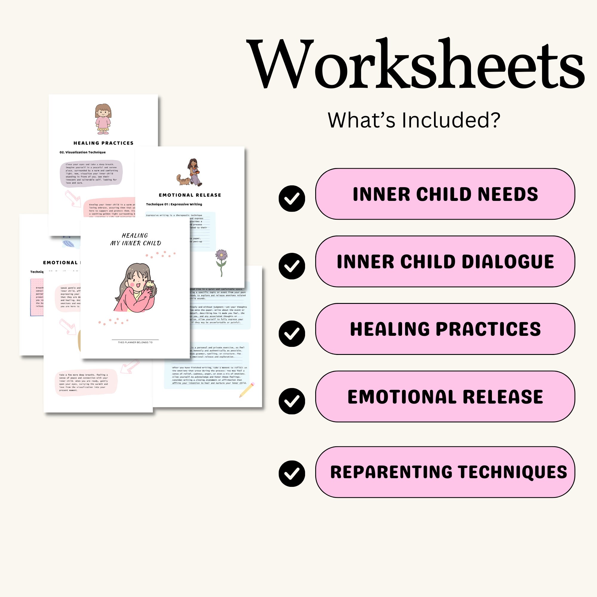 Inner Child Healing Therapy Workbook, Inner Childhood Wounds ...