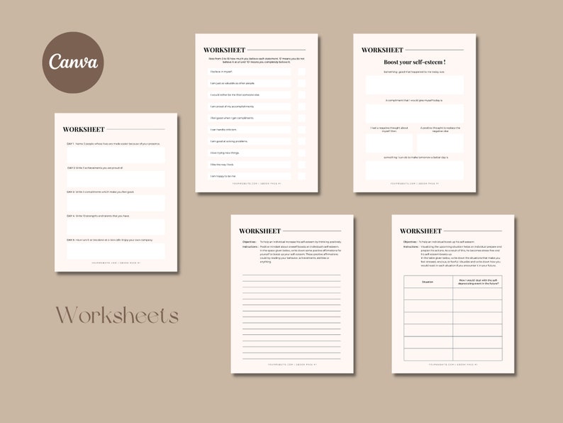 Self Esteem Coach Workbook Life Coaching Tools Brandable - Etsy