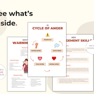 Anger Management Skills Worksheets, the Cycle of Anger, Anger Iceberg ...