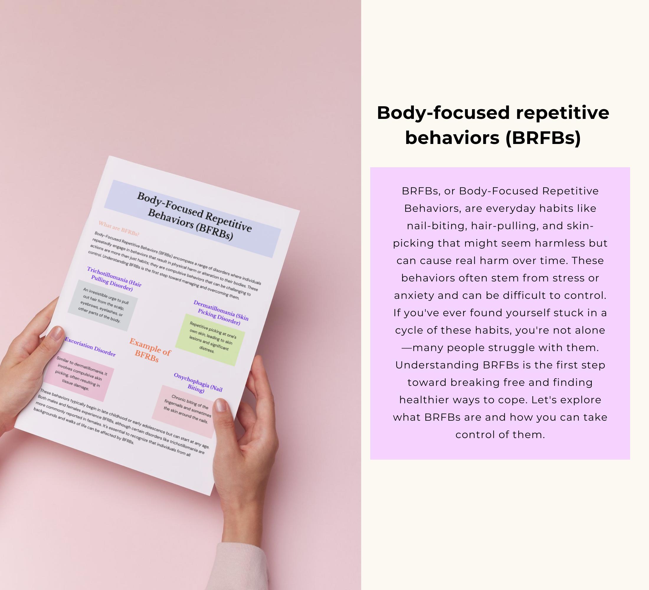 Body-focused Repetitive Behaviors Worksheets, Skin Picking Disorder ...