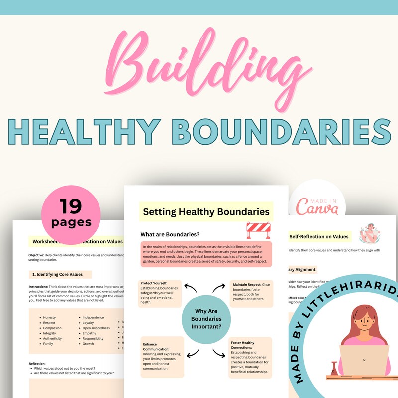 Boundary Worksheets for Teens - Etsy