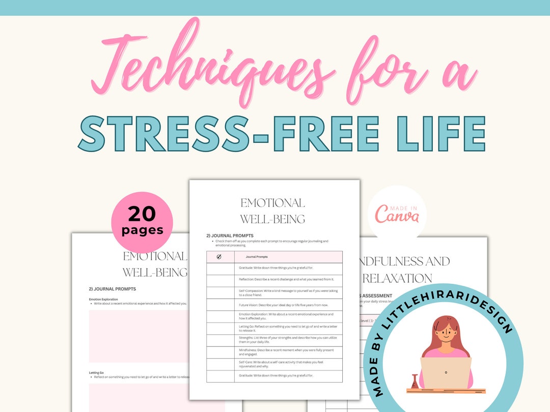 Stress Management Template Canva, Stress Coping Planner Worksheets ...