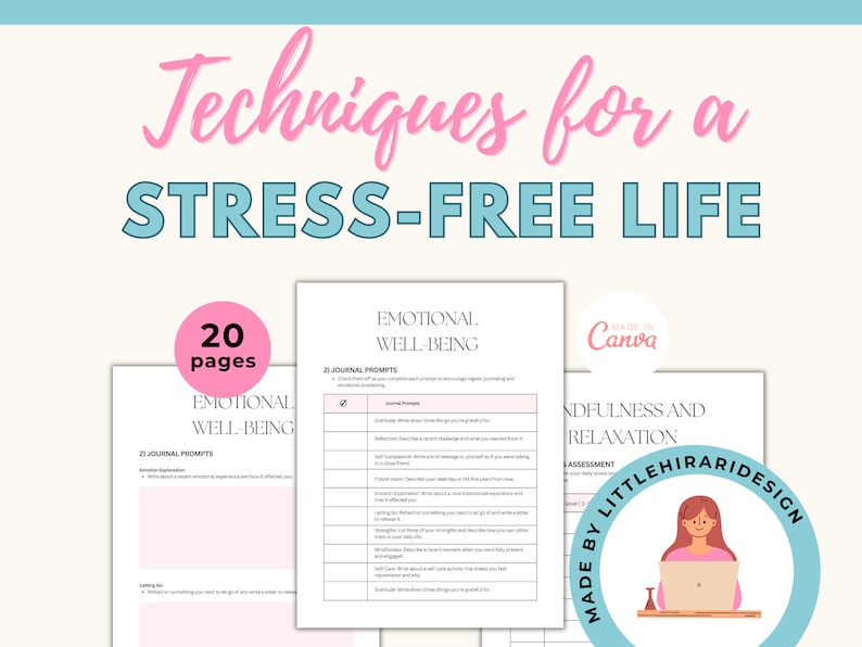 Stress Management Template Canva, Stress Coping Planner Worksheets ...