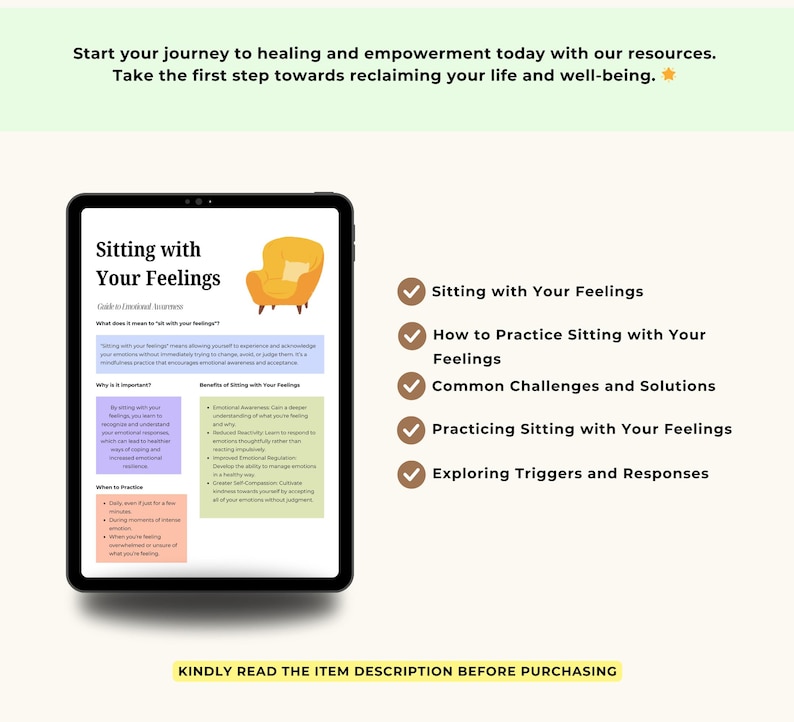 Sitting With Your Feelings Worksheets, Emotional Regulation Resource ...