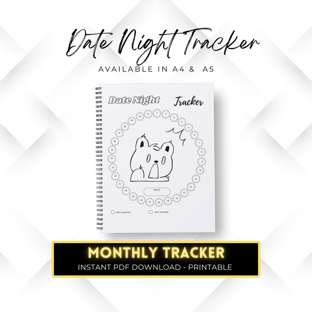 Date Night Tracker Printable, Dating Tracker, Planner Insert, Blank Pre ...