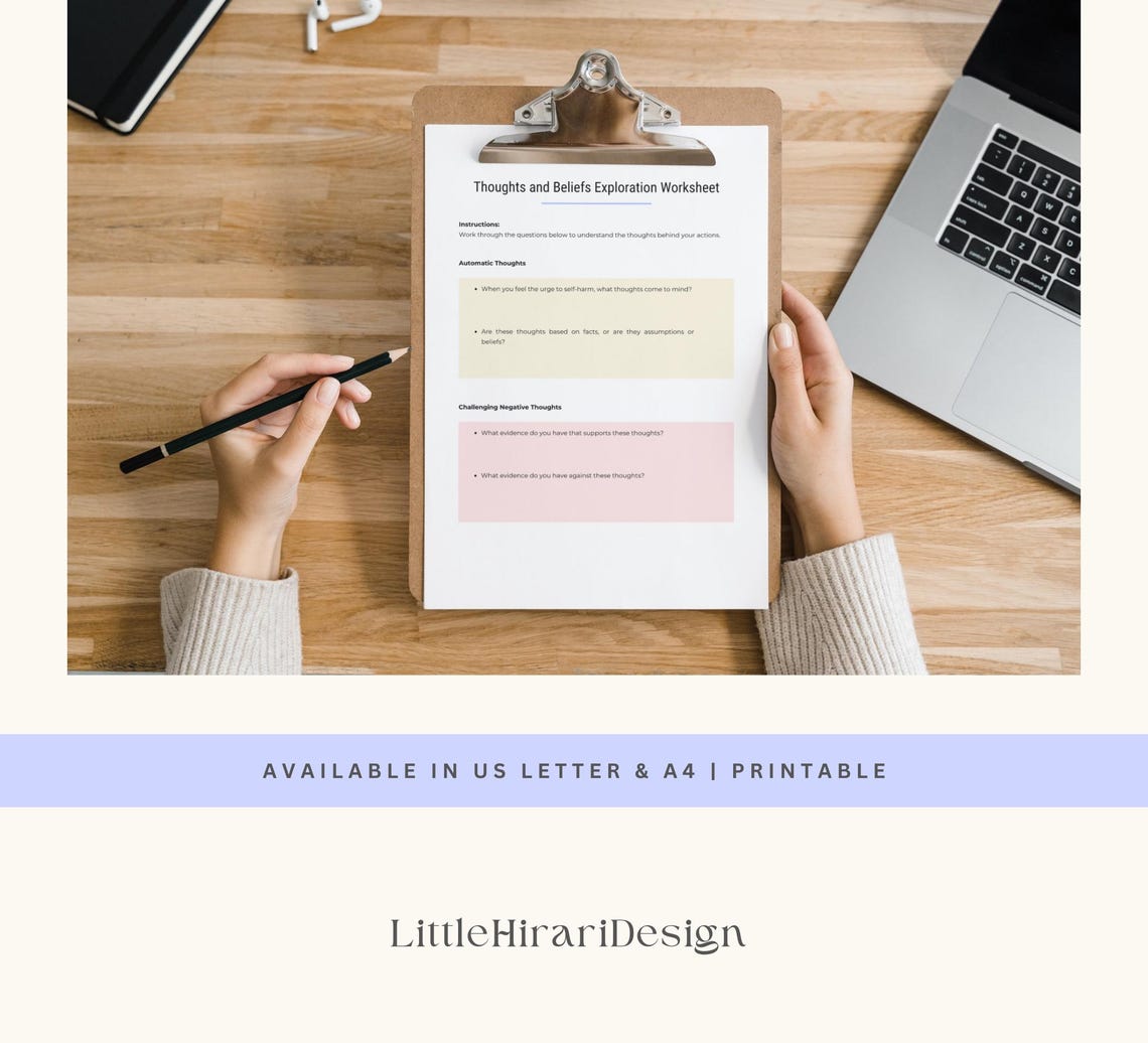 Self Harm Coping Skills Worksheets for Teen Mental Health, Reflective ...