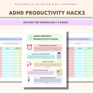 ADHD Executive Functioning Skills Strategies Psychoeducation Worksheets ...