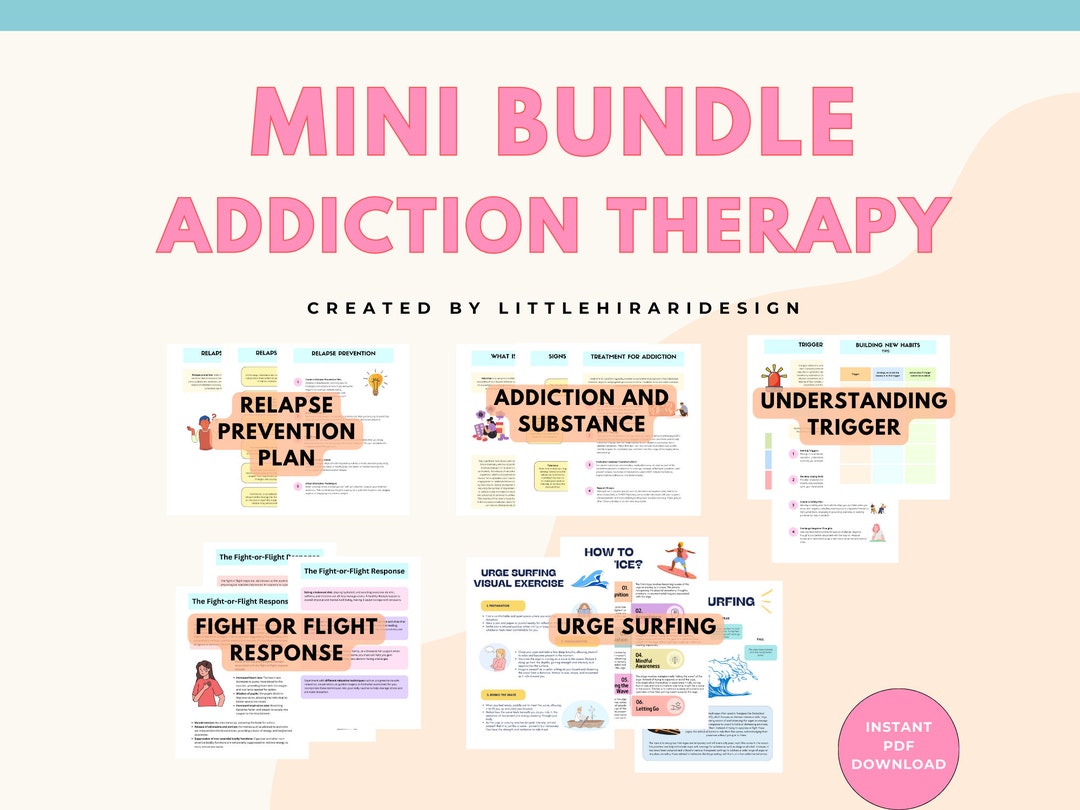 Addiction Therapy Resources Bundle Worksheets, Cope With Trigger ...