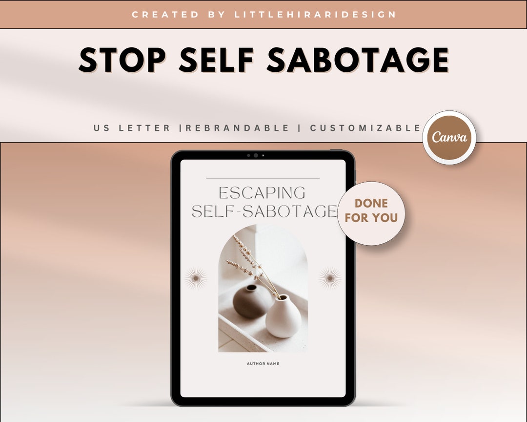 Stop Self Sabotage Workbook, Self Esteem, Self Worth, Self Doubt, Inner ...