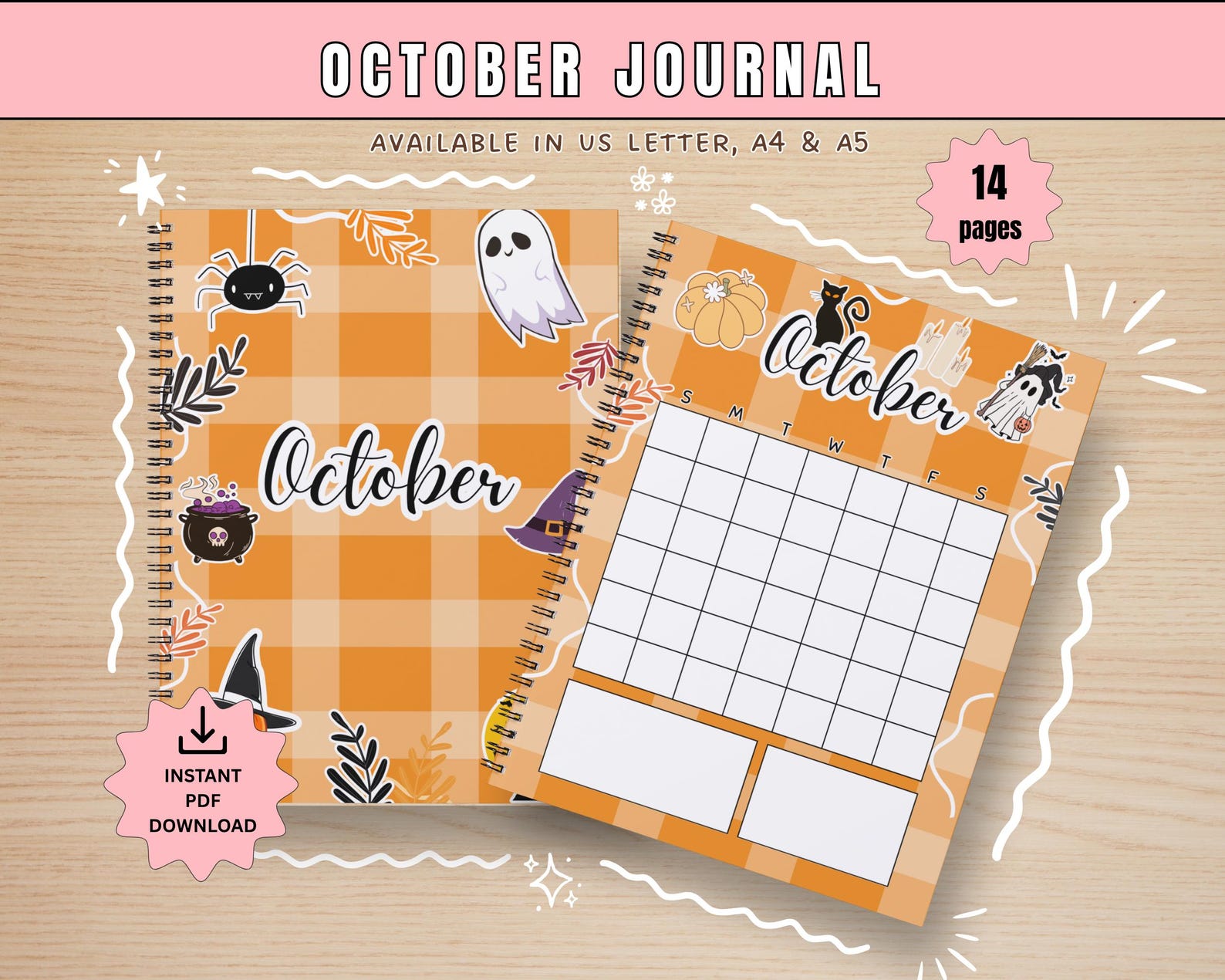 October Journal Bundle: Halloween Theme, Printable Journal Pages, Pre ...
