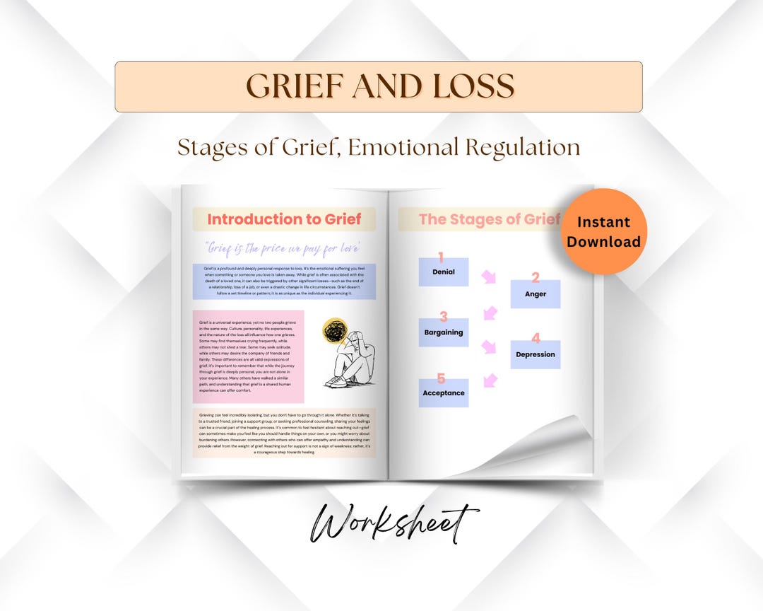 Grief and Loss Handouts for Teens Adults, Emotional Regulation, Grief ...