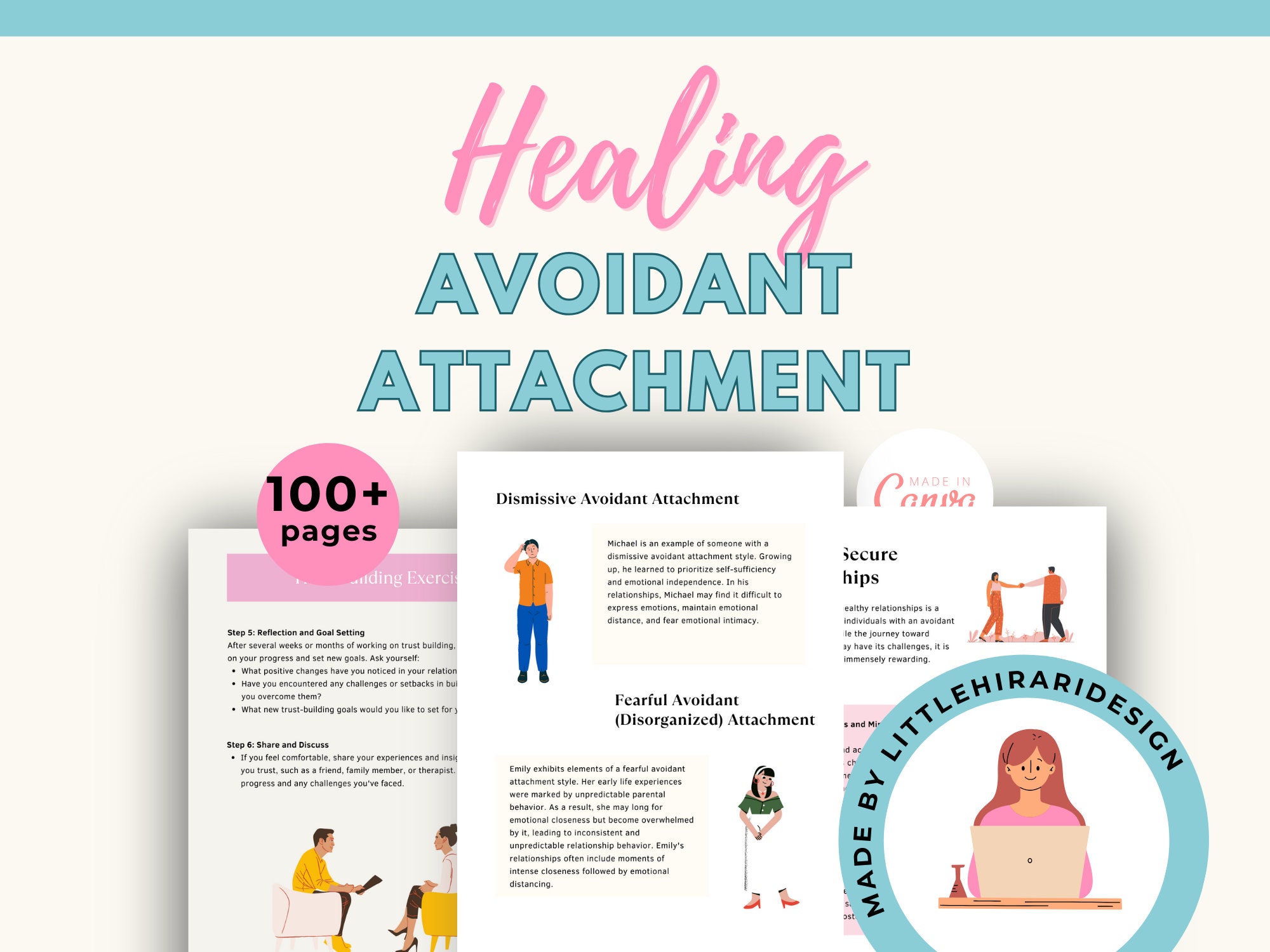 Avoidant Attachment Theory Therapy Workbook, Attachment Wounds, Fearful ...