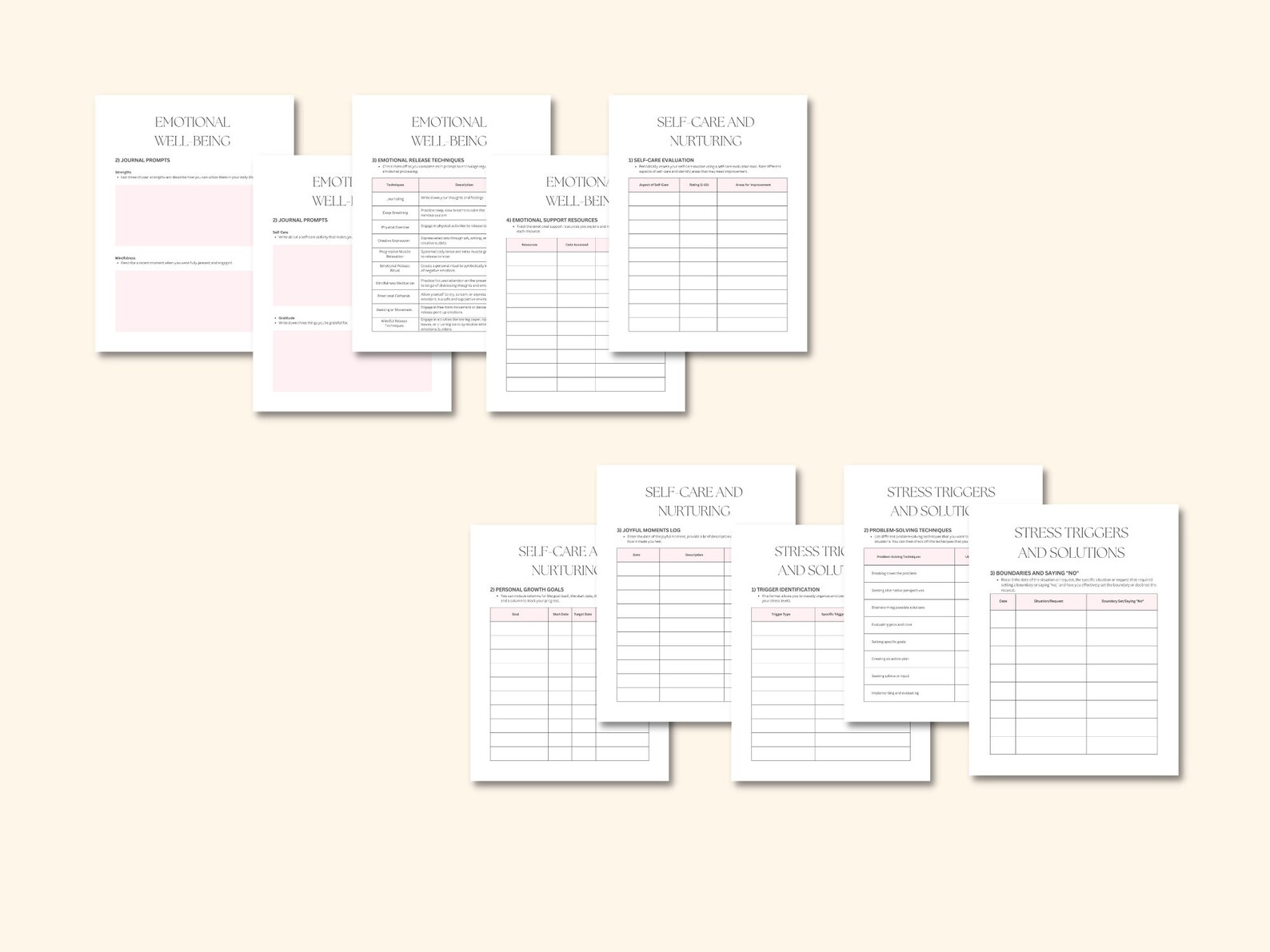 Stress Management Template Canva, Stress Coping Planner Worksheets ...
