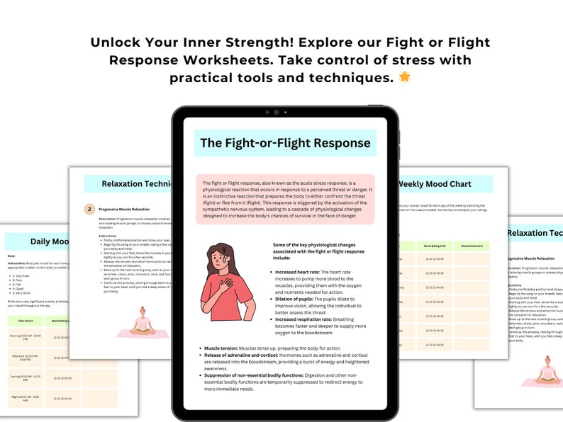 Fight or Flight Response Worksheets for Understanding Emotions ...