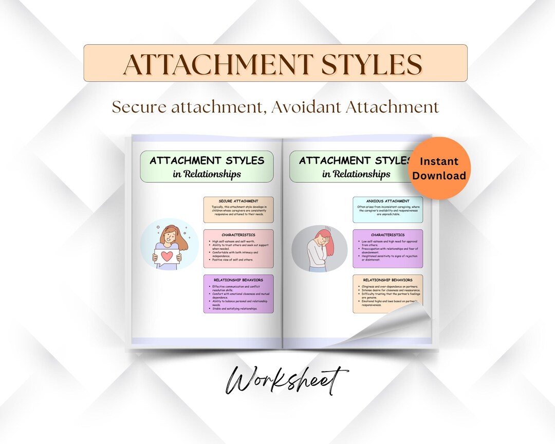 Attachment Styles in Relationships Worksheets, Couples Counseling ...