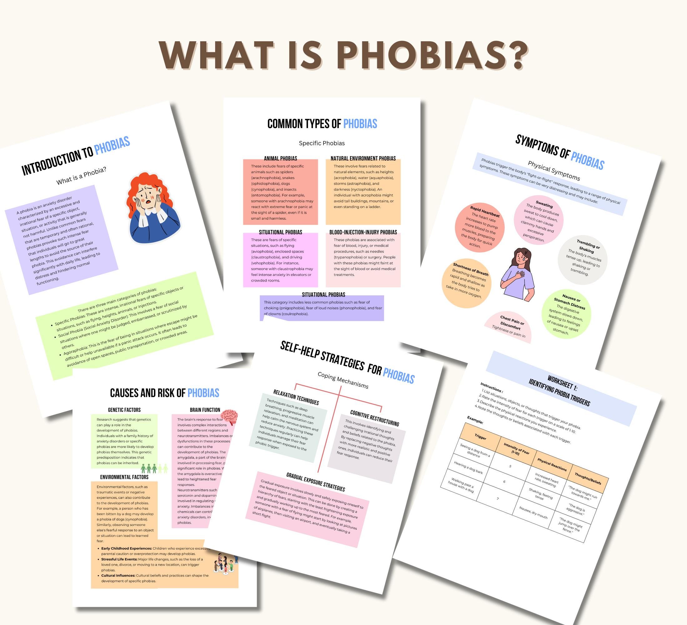 Phobia Worksheets, Psychoeducation for Specific Phobias, Animal Phobias ...