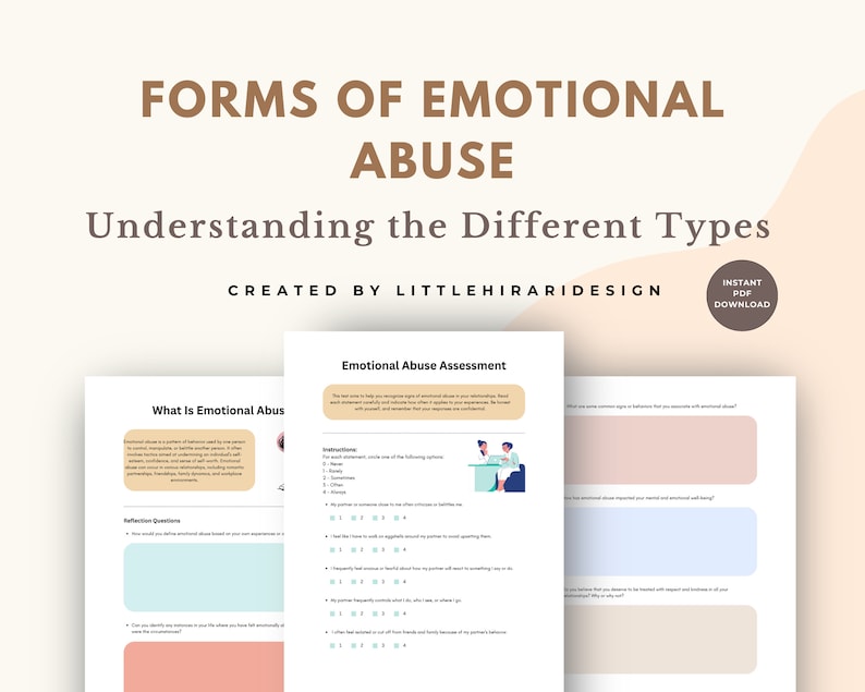 Emotional Abuse Worksheets for Gaslighting and Manipulation in Toxic ...