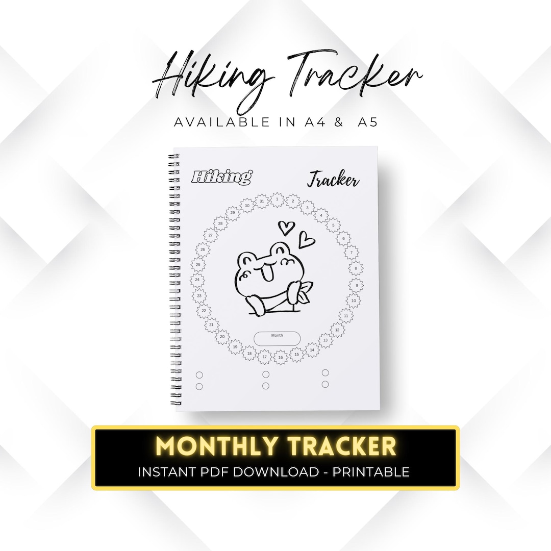 Hiking Tracker Printable, Fitness Planner, Hike Log, Planner Insert ...