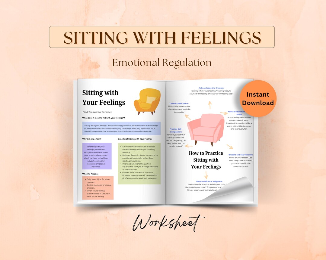 Sitting With Your Feelings Worksheets, Emotional Regulation Resource ...