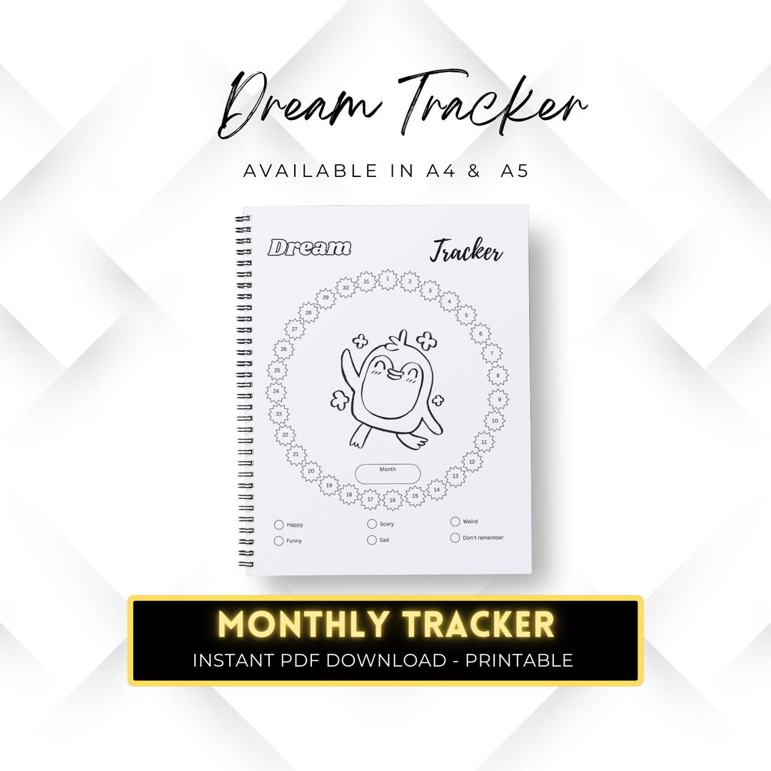 Dream Tracker Tracker Printable, Dream Log, Nightly Journal, Planner ...
