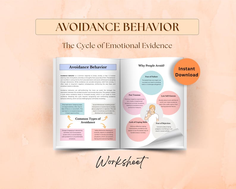 Avoidance Behavior Worksheets, the Cycle of Emotional Evidence ...