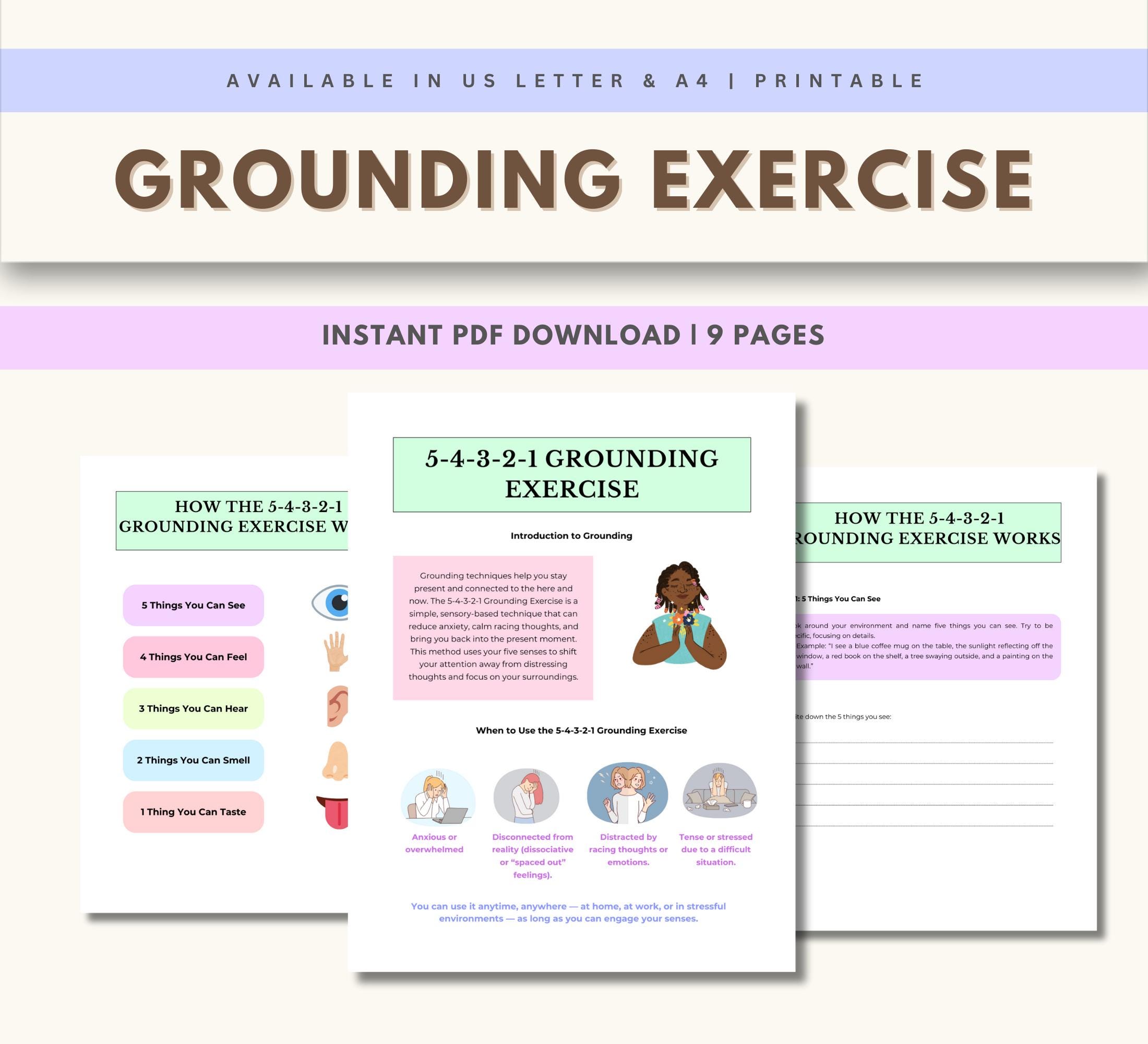 Grounding Technique Therapy, Earthing Mindfulness Calming, Mental ...