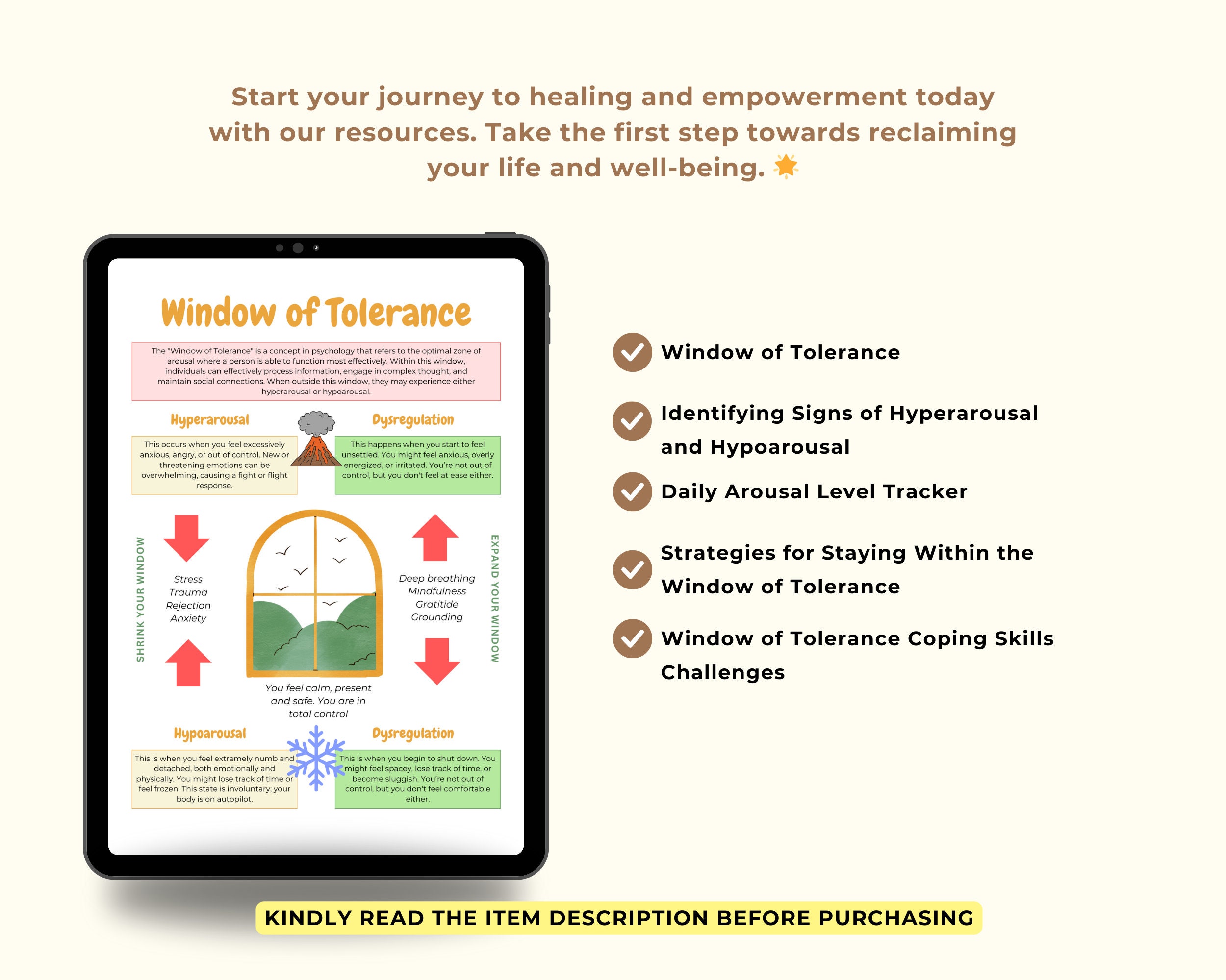 Window of Tolerance for Emotional Regulation, Arousal States, Therapy ...