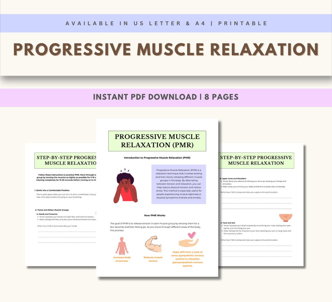 Progressive Muscle Relaxation (PMR) Exercises Tense & Relax Coping ...