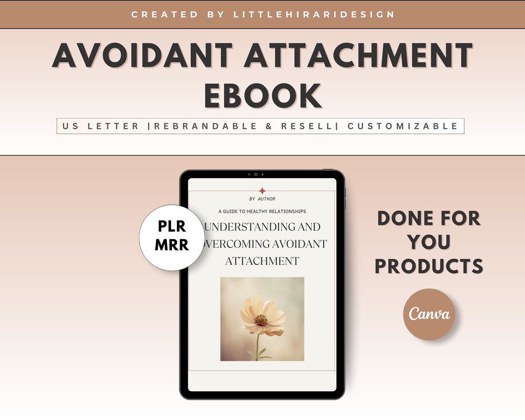 Avoidant Attachment Styles PLR Ebook, Done for You Avoidant Attachment MRR Canva Template ...