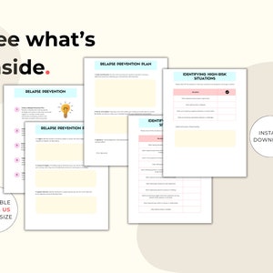 Relapse Prevention Plan for Sobriety Recovery Worksheets, Addiction for ...