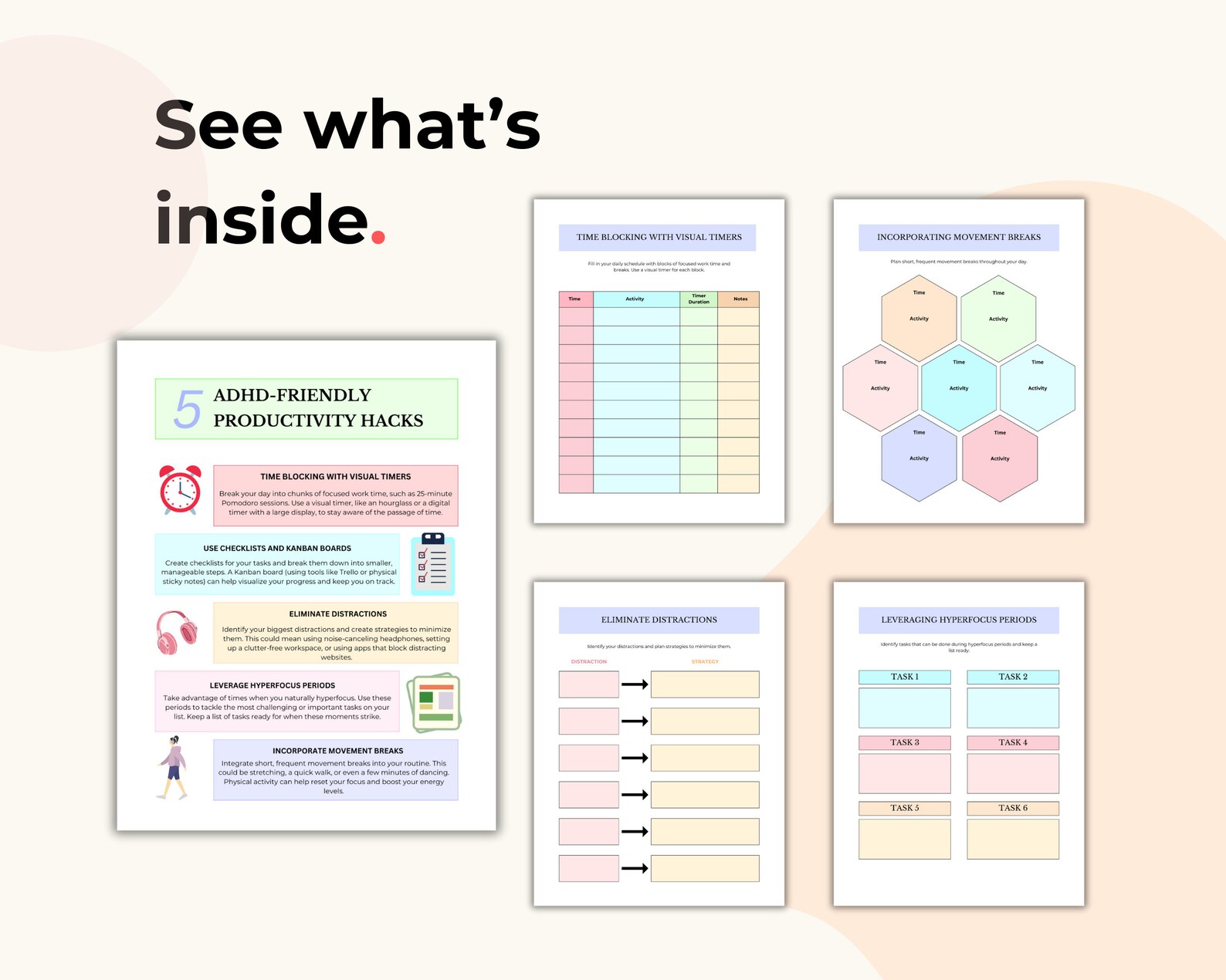 ADHD Executive Functioning Skills Strategies Psychoeducation Worksheets ...